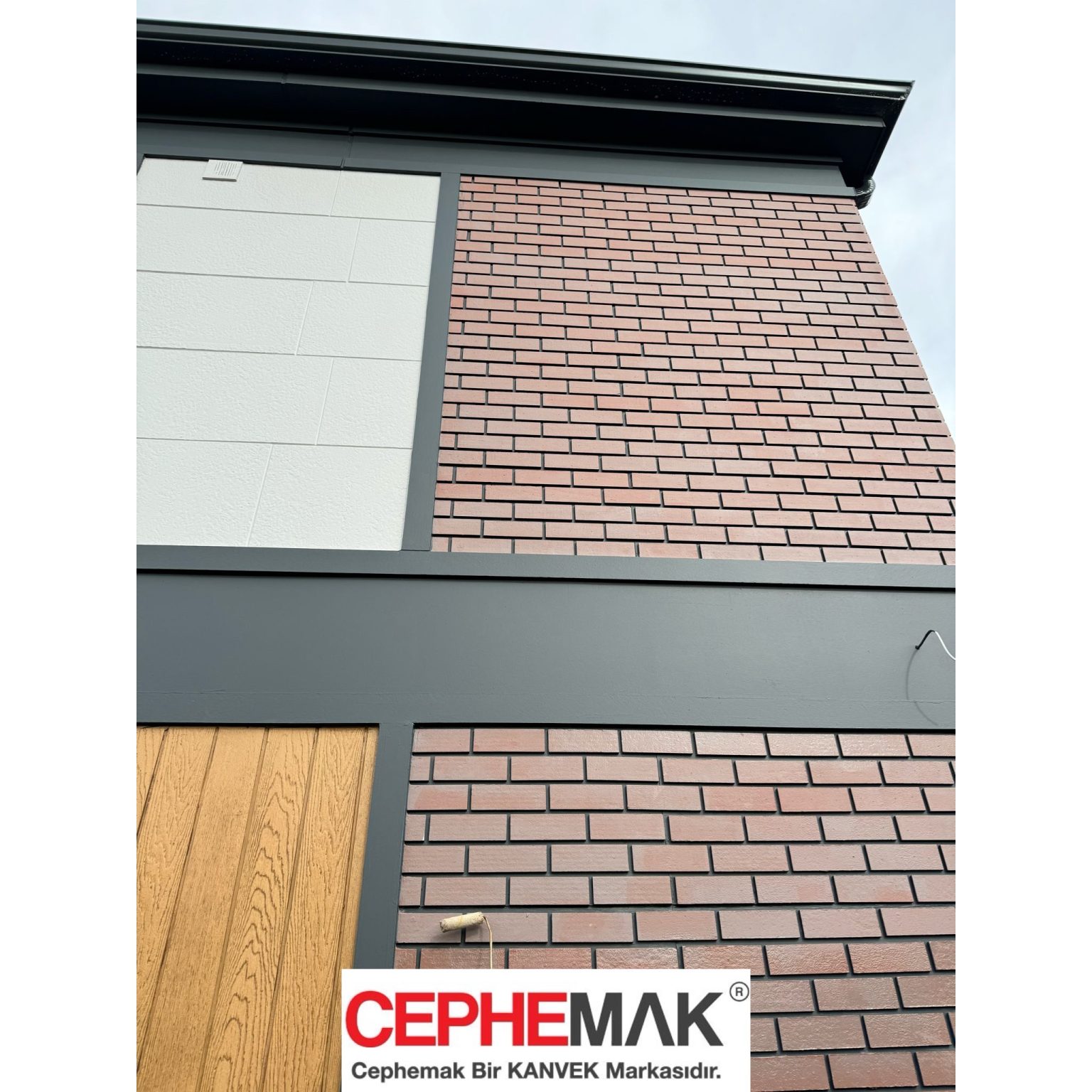 Betopan Fibercement Şaşırtmalı Tuğla Desenli Levha 8+10 mm 46*125 ...